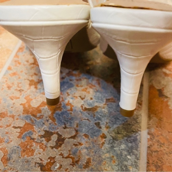 Alfani | Shoes | Alfani Stepflex Slingback Kitten Heels White Pointed ...